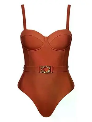 SOFIA ERHAN Belted Underwire Swimsuit - Red