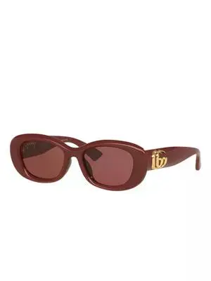 Gucci Oval-frame Sunglasses - Red