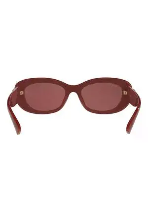 Gucci Oval-frame Sunglasses - Red