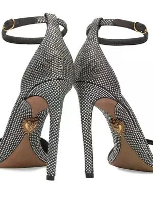 Dolce & Gabbana 105mm Rhinestone-embellished Ankle-strap Sandals - Silver