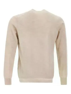 PAOLO PECORA Ribbed-cuff Crew-neck Sweater - Neutrals