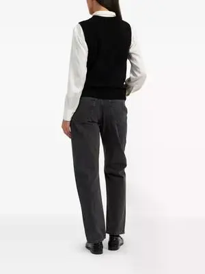 Chinti & Parker Crew-neck Ribbed Vest - Black