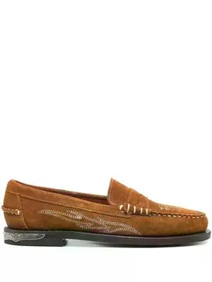 SEBAGO Embroidered Suede Loafers
