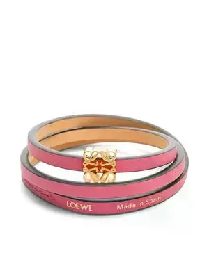 Loewe Twist Leather Bracelet - Pink