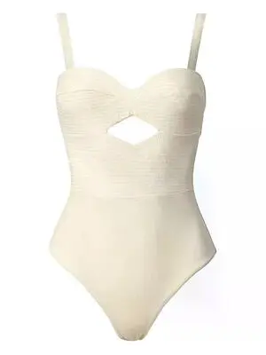 SOFIA ERHAN Petra Keyhole-detail Swimsuit - White