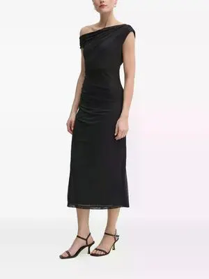 Dkny Draped One-shoulder Midi Dress