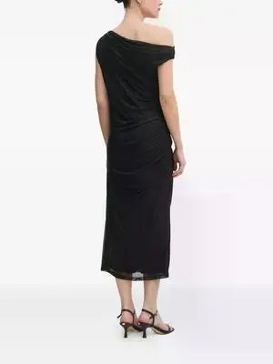 Dkny Draped One-shoulder Midi Dress
