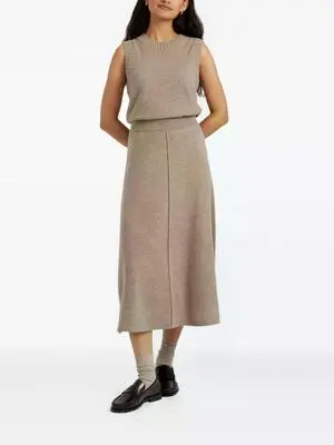 Chinti & Parker Cashmere-blend Midi Skirt - Neutrals
