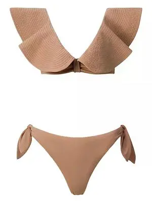 SOFIA ERHAN Marina Ruffled Bikini - Brown