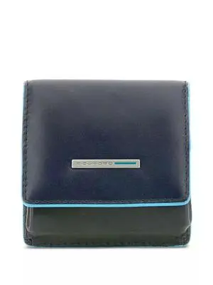 PIQUADRO Button-fastening Leather Wallet - Blue