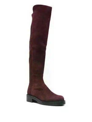 STUART WEITZMAN 40mm Suede Knee-high Boots - Red