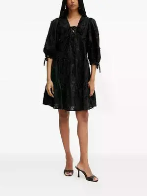 SILVIAN HEACH Lace-up Tiered Mini Dress