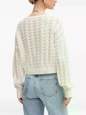 Guess Open-knit Tie-front Cardigan