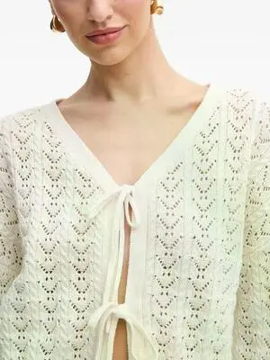 Guess Open-knit Tie-front Cardigan