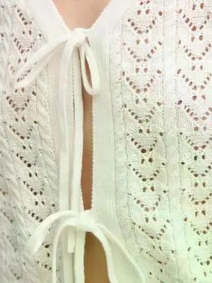 Guess Open-knit Tie-front Cardigan