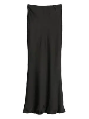 Norma Kamali Satin-finish Midi Skirt
