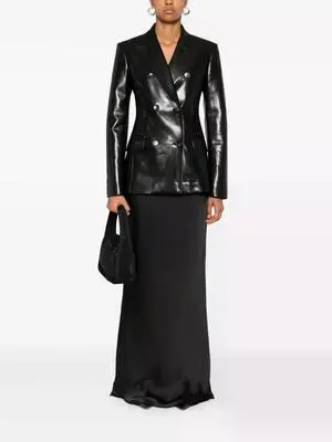 Norma Kamali Satin-finish Midi Skirt