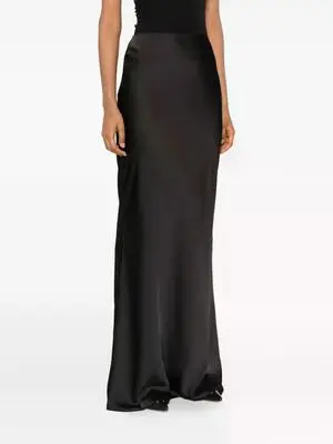 Norma Kamali Satin-finish Midi Skirt
