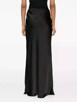 Norma Kamali Satin-finish Midi Skirt