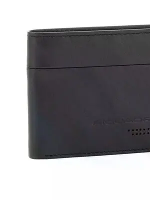 PIQUADRO Embossed Logo Leather Wallet