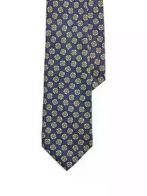 Polo Ralph Lauren Patterned Silk Neck Tie - Blue