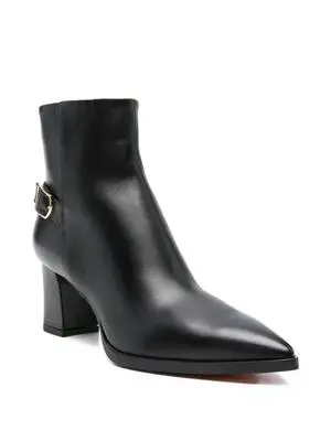 Santoni 70mm Buckle-detail Pointed-toe Boots