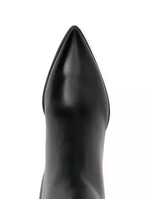 Santoni 70mm Buckle-detail Pointed-toe Boots - Black