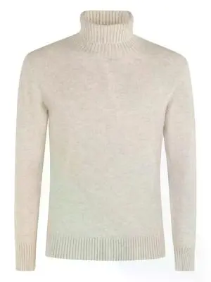 KANGRA Turtleneck Ribbed-hem Sweater - Neutrals
