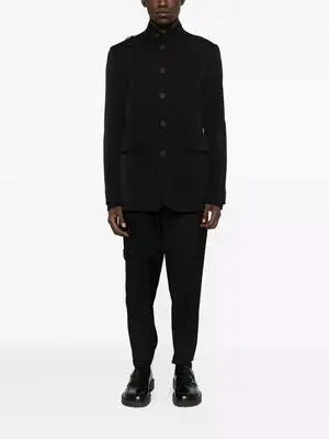 Yohji Yamamoto Buttoned Mandarin Collar Jacket