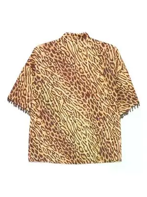 Zimmermann Leopard-print Beaded-cuff Blouse