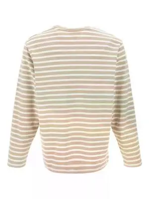 Maison Kitsuné Fox-head Striped Long-sleeve Top