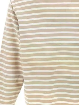 Maison Kitsuné Fox-head Striped Long-sleeve Top