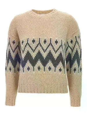 Eleventy Geometric-pattern Sweater - Neutrals