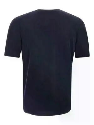 FILIPPO DE LAURENTIIS Ribbed-hem Short-sleeve Polo Shirt - Blue