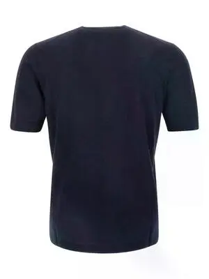 FILIPPO DE LAURENTIIS Ribbed-hem Short-sleeve Polo Shirt - Blue