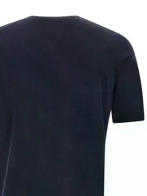 FILIPPO DE LAURENTIIS Ribbed-hem Short-sleeve Polo Shirt - Blue