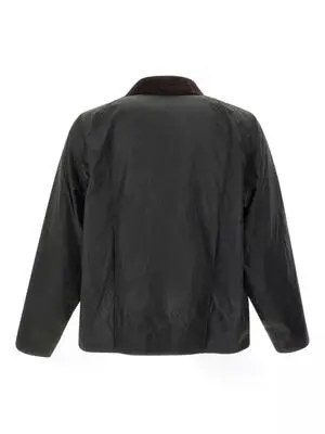 Barbour Transport Waxed Jacket With Corduroy Collar - Green