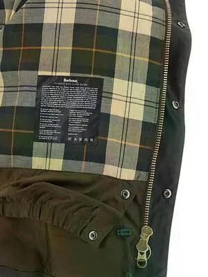 Barbour Transport Waxed Jacket With Corduroy Collar - Green