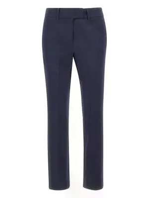 Marella Front-crease Welt-pockets Trousers - Blue