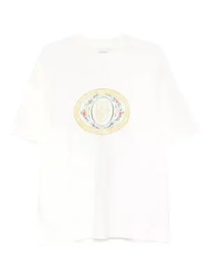 Drole De Monsieur Oval-frame Logo T-shirt - Neutrals