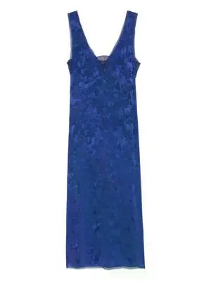 Zadig&Voltaire Lace Trim Midi Dress - Blue