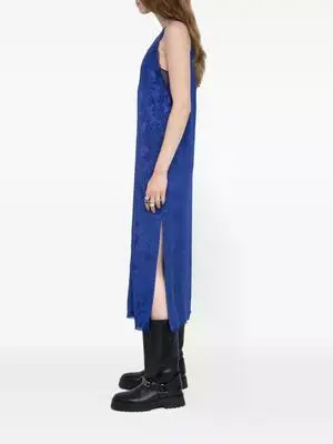 Zadig&Voltaire Lace Trim Midi Dress - Blue
