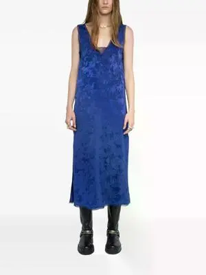 Zadig&Voltaire Lace Trim Midi Dress - Blue