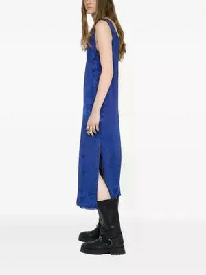 Zadig&Voltaire Lace Trim Midi Dress - Blue
