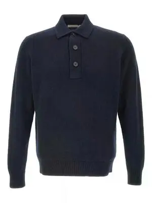 FILIPPO DE LAURENTIIS Three-button Ribbed Polo Shirt Blue
