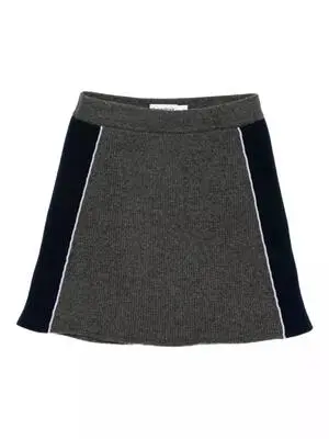 SELF-PORTRAIT Ribbed Knit Mini Skirt