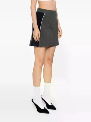 SELF-PORTRAIT Ribbed Knit Mini Skirt