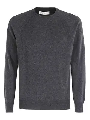 KANGRA Crew Neck Raglan-sleeve Sweater - Grey