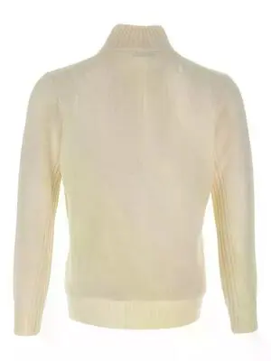 KANGRA Ribbed Zip-front Cardigan - Neutrals