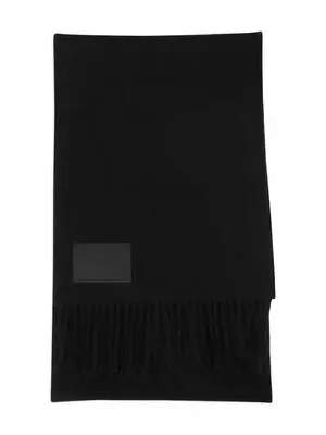 Hogan Fringed Wool-lend Scarf - Black